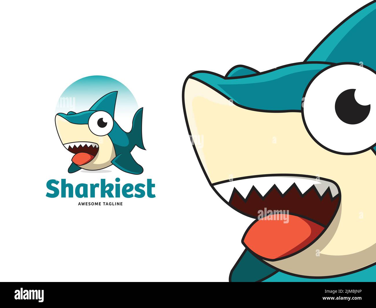 A Cute, animated shark as an esport gaming mascot logo template, with ...