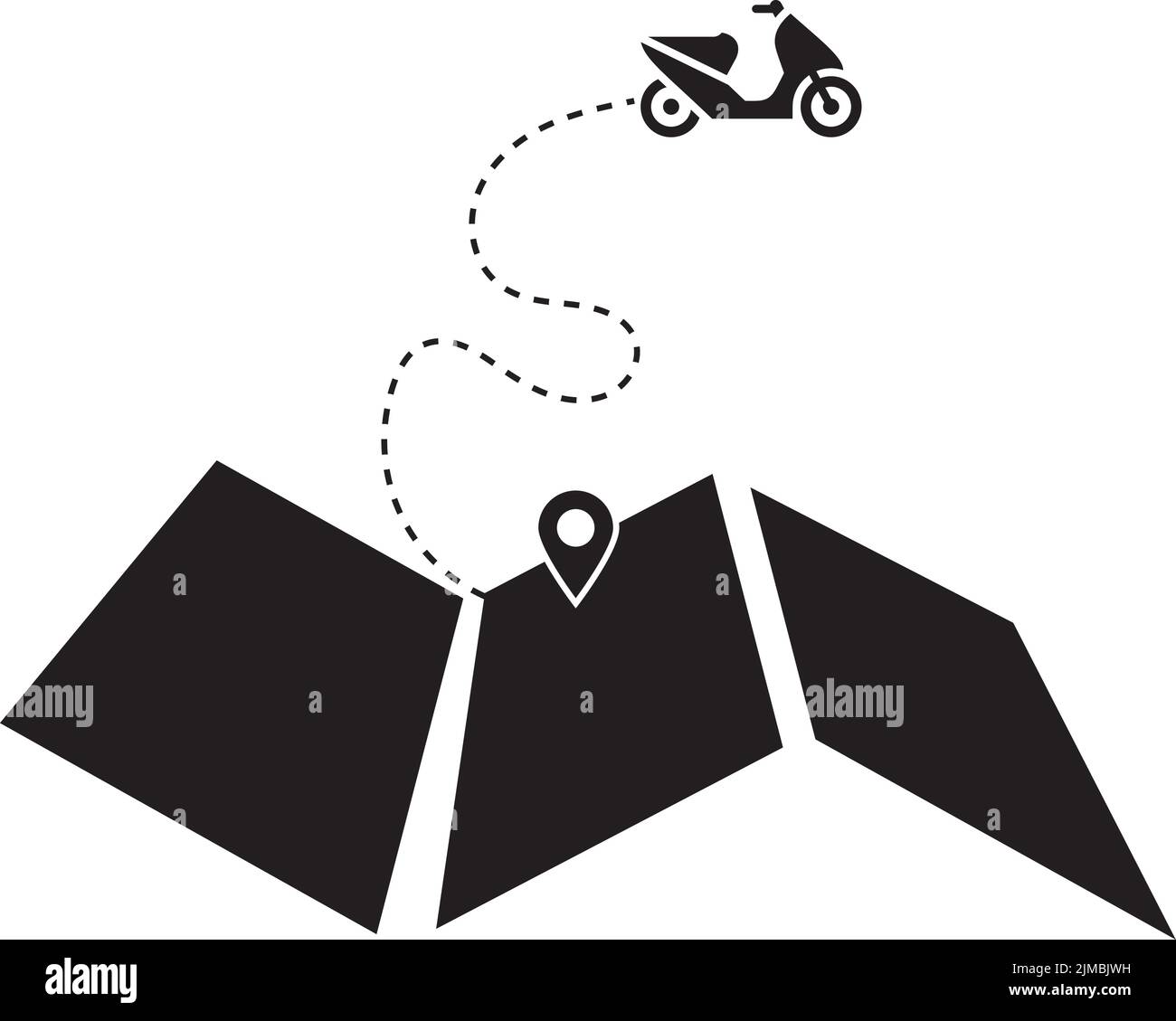 Map marker icon scooter hi-res stock photography and images - Alamy