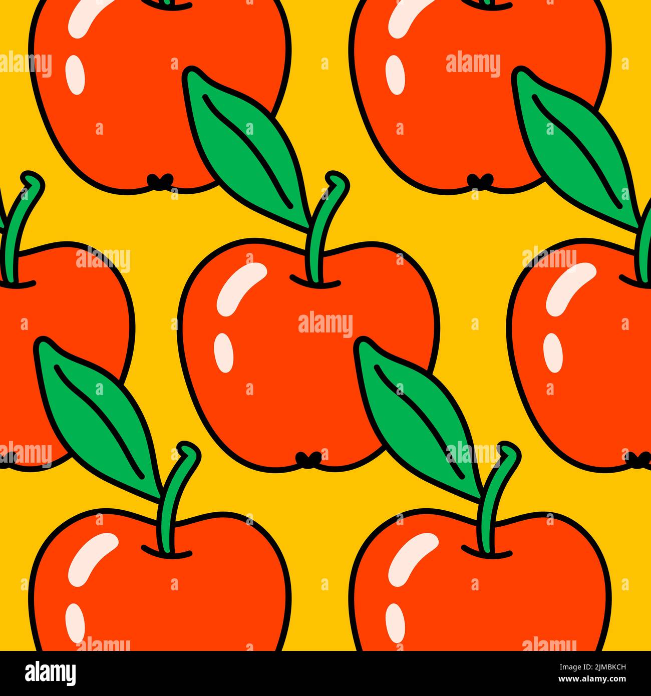 Cartoon vector funny cute Comic characters, red apple Stock Vector ...