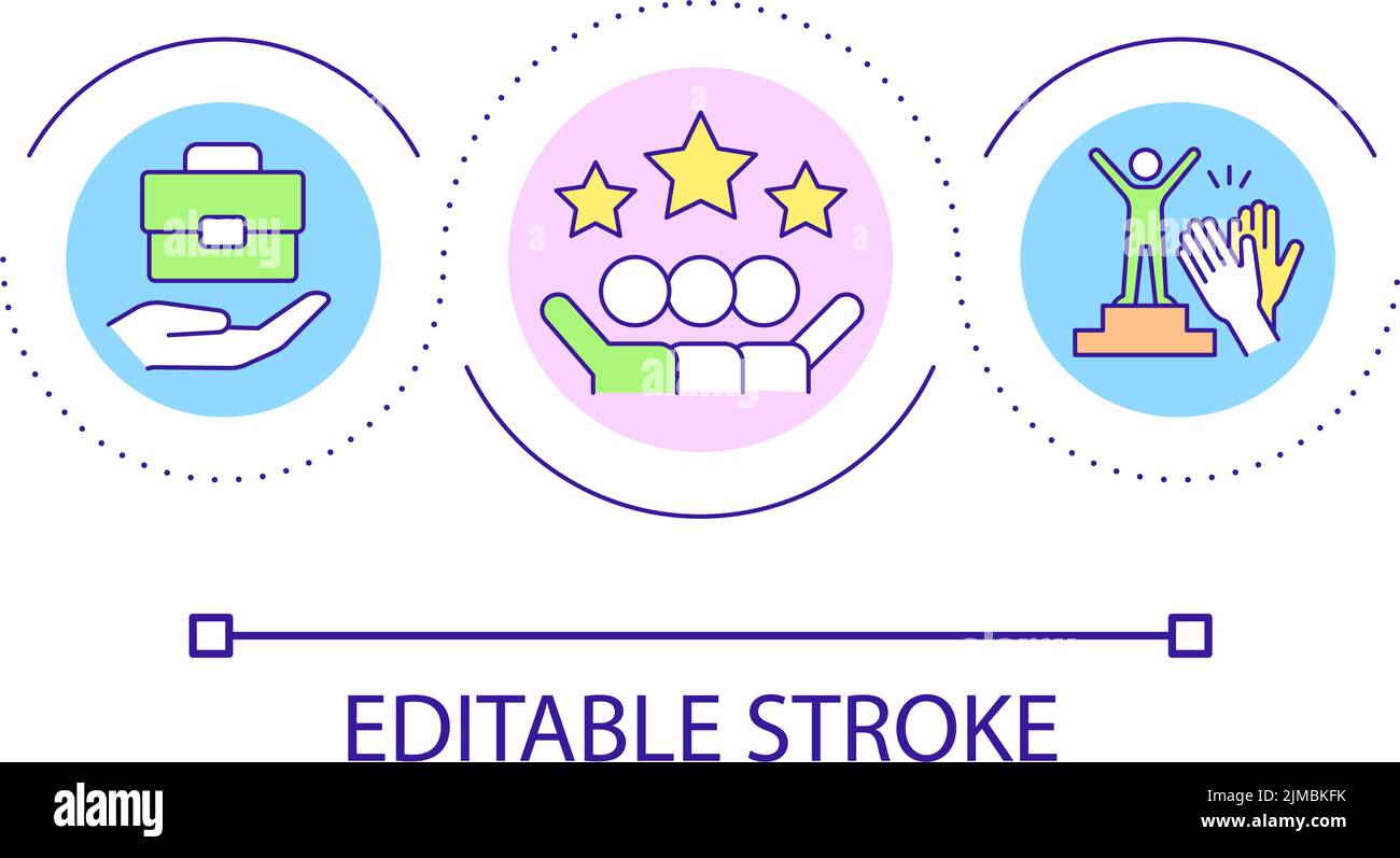 Career achievement and teamwork loop concept icon Stock Vector Image ...