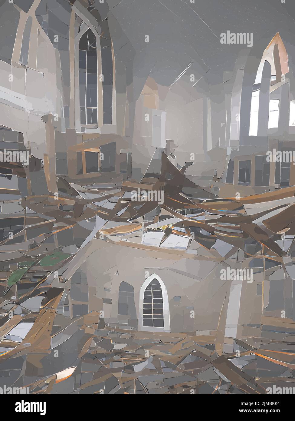 Old church destroyed Stock Vector Images - Alamy