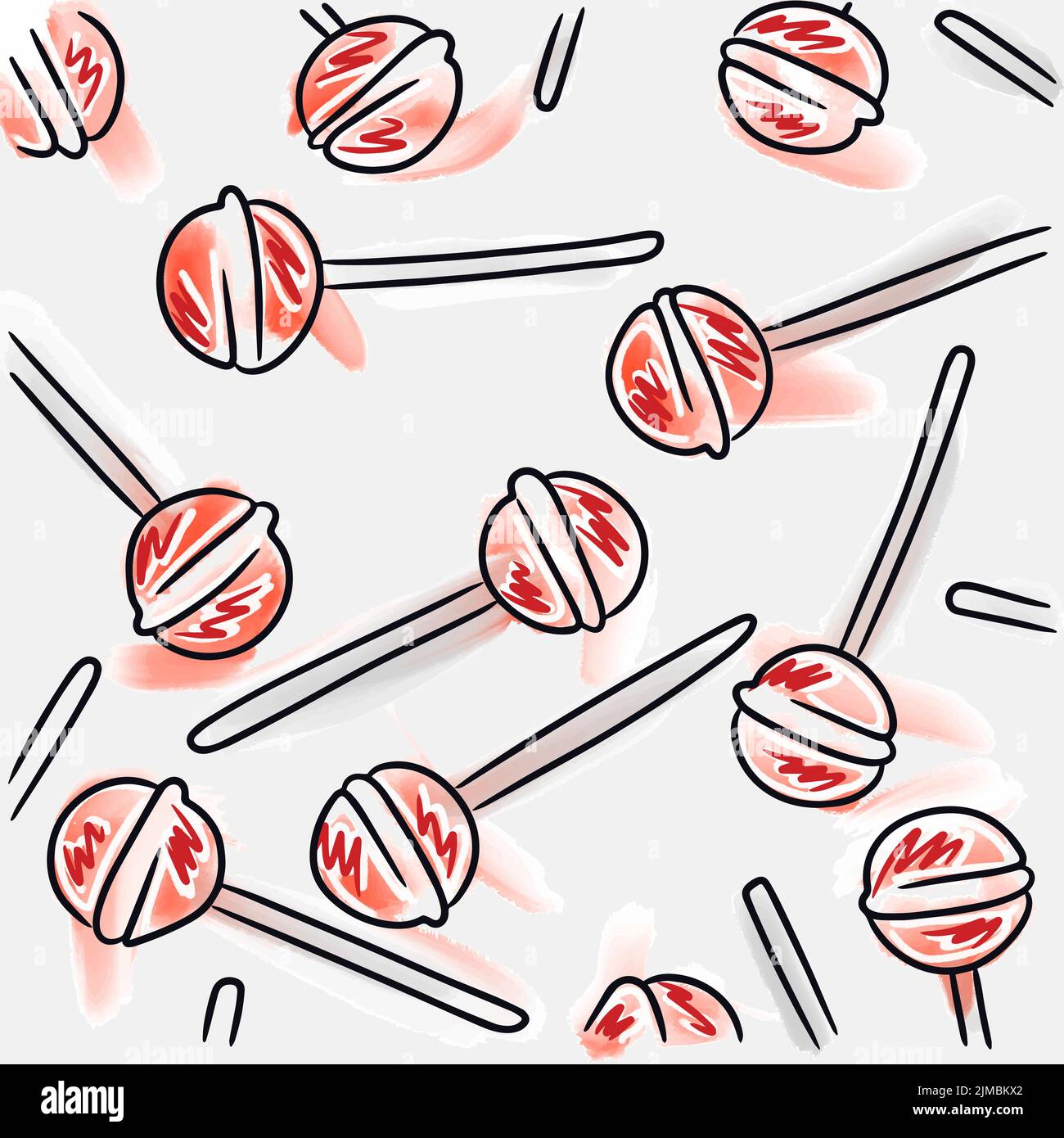 Lollipop. Seamless doodle sweets pattern with handwritten letters ...