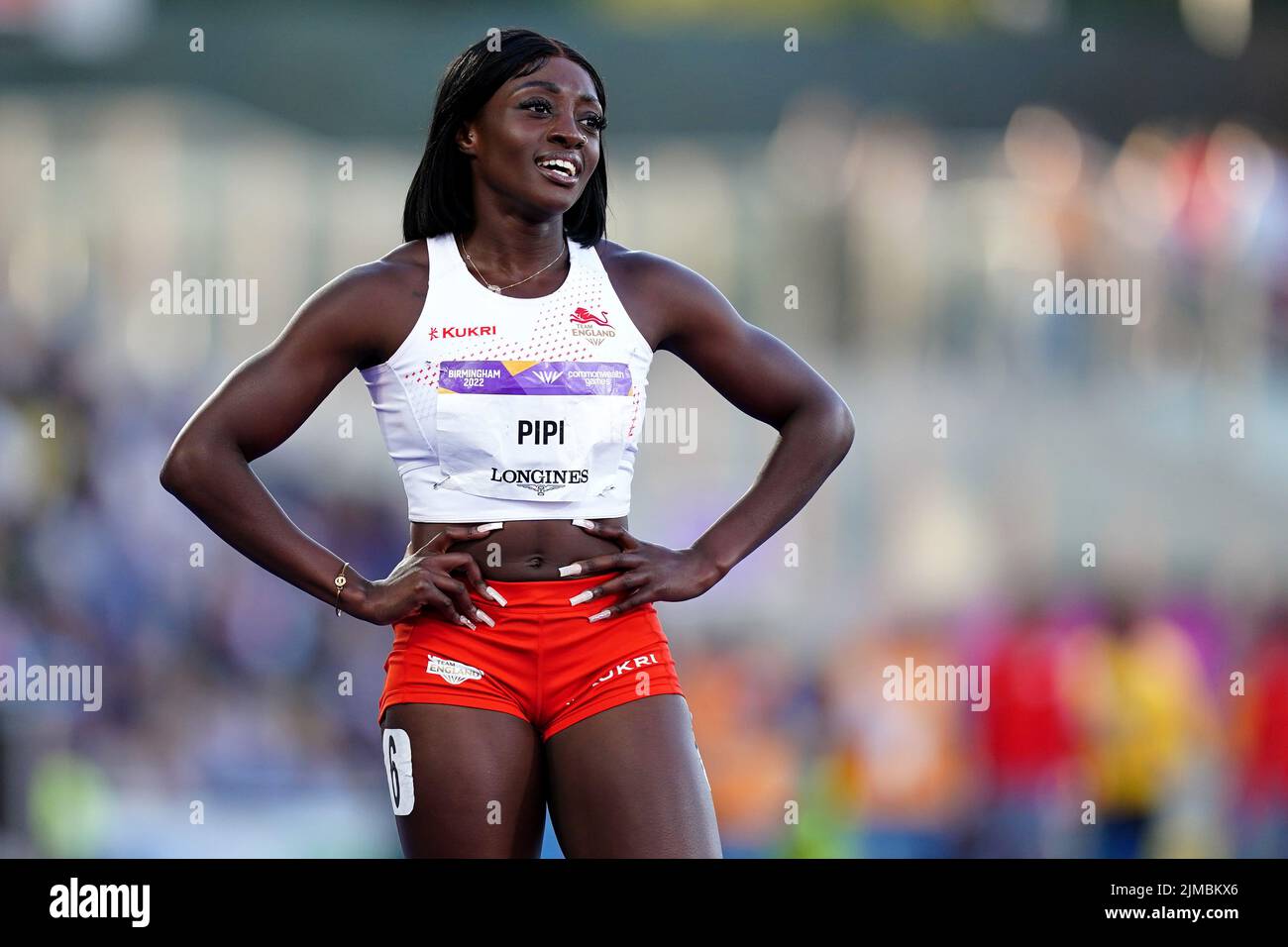 England’s Ama Pipi looks on after the Women’s 400m Semi Final 1 at ...