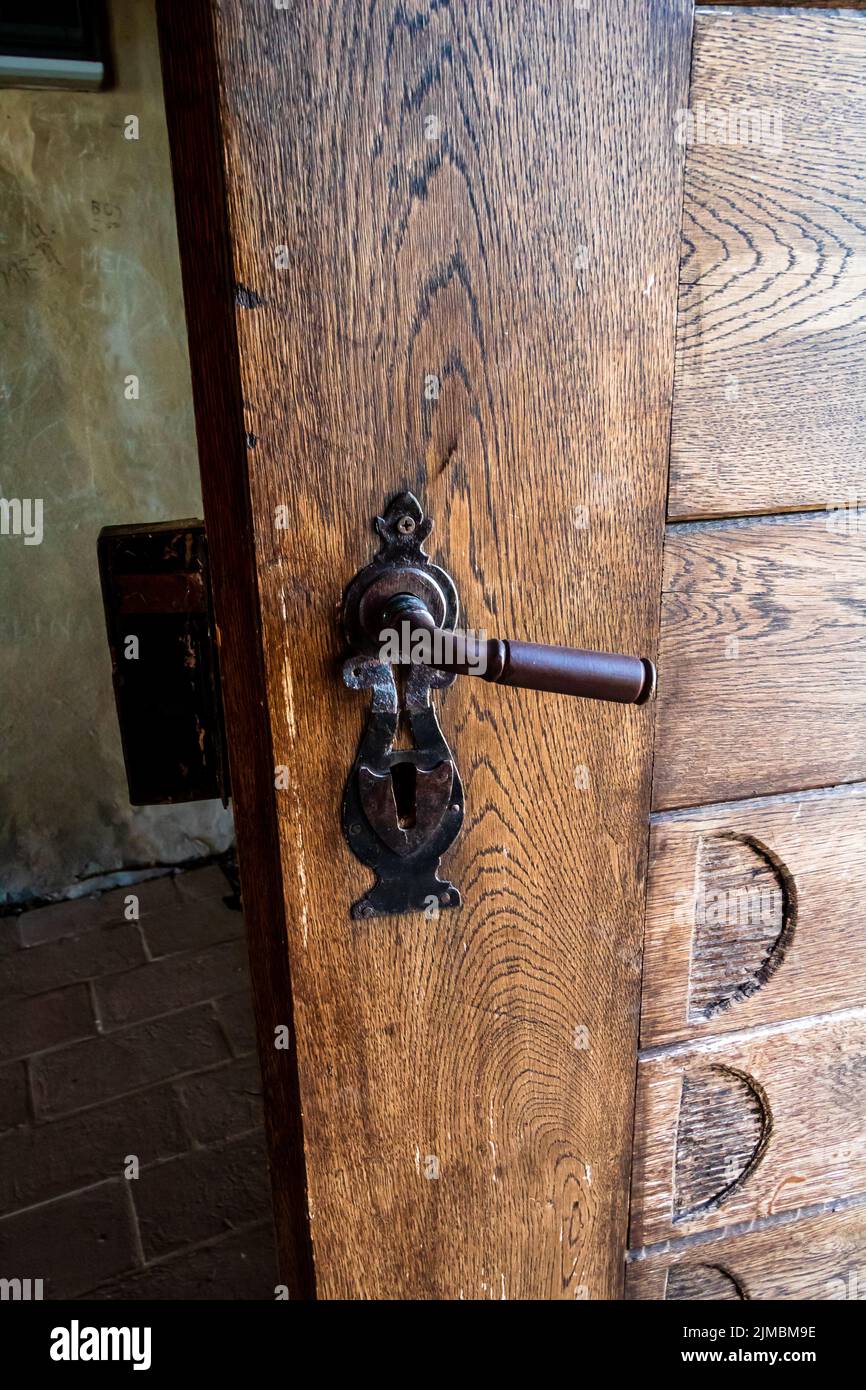 Old medieval castle wooden door Stock Photo - Alamy