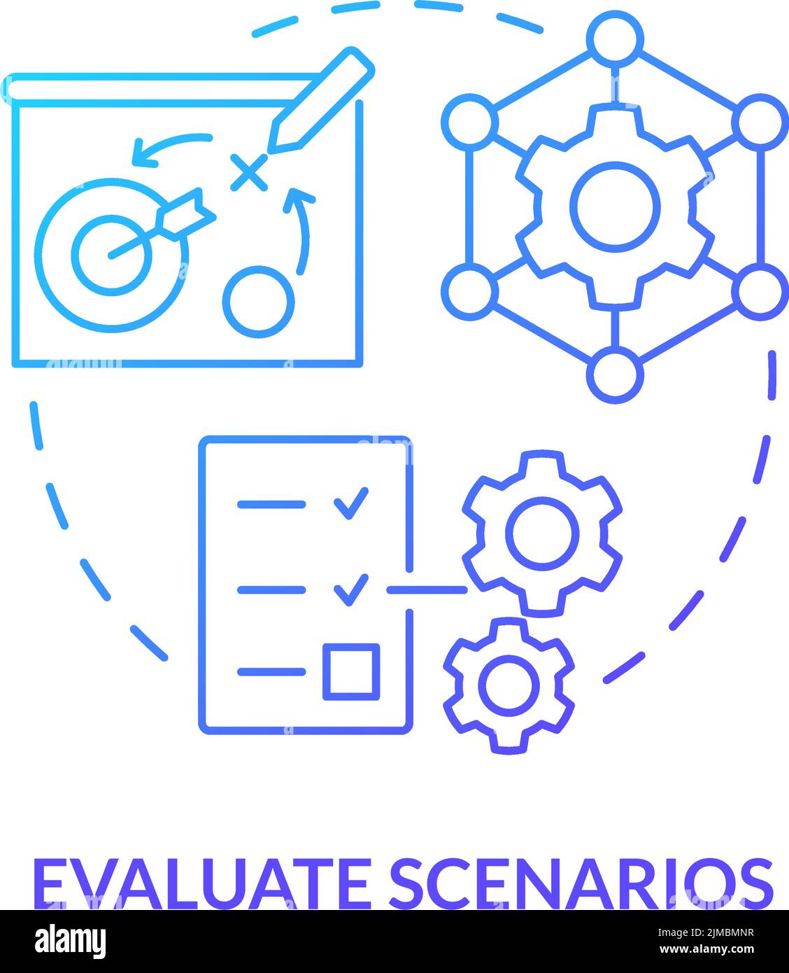 Evaluate scenarios blue gradient concept icon Stock Vector Image & Art ... Evaluate scenarios blue gradient concept icon Stock Vector Image & Art ...