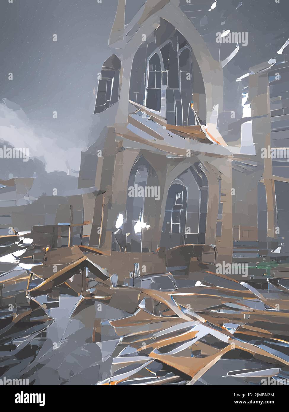 Old church destroyed Stock Vector Images - Alamy