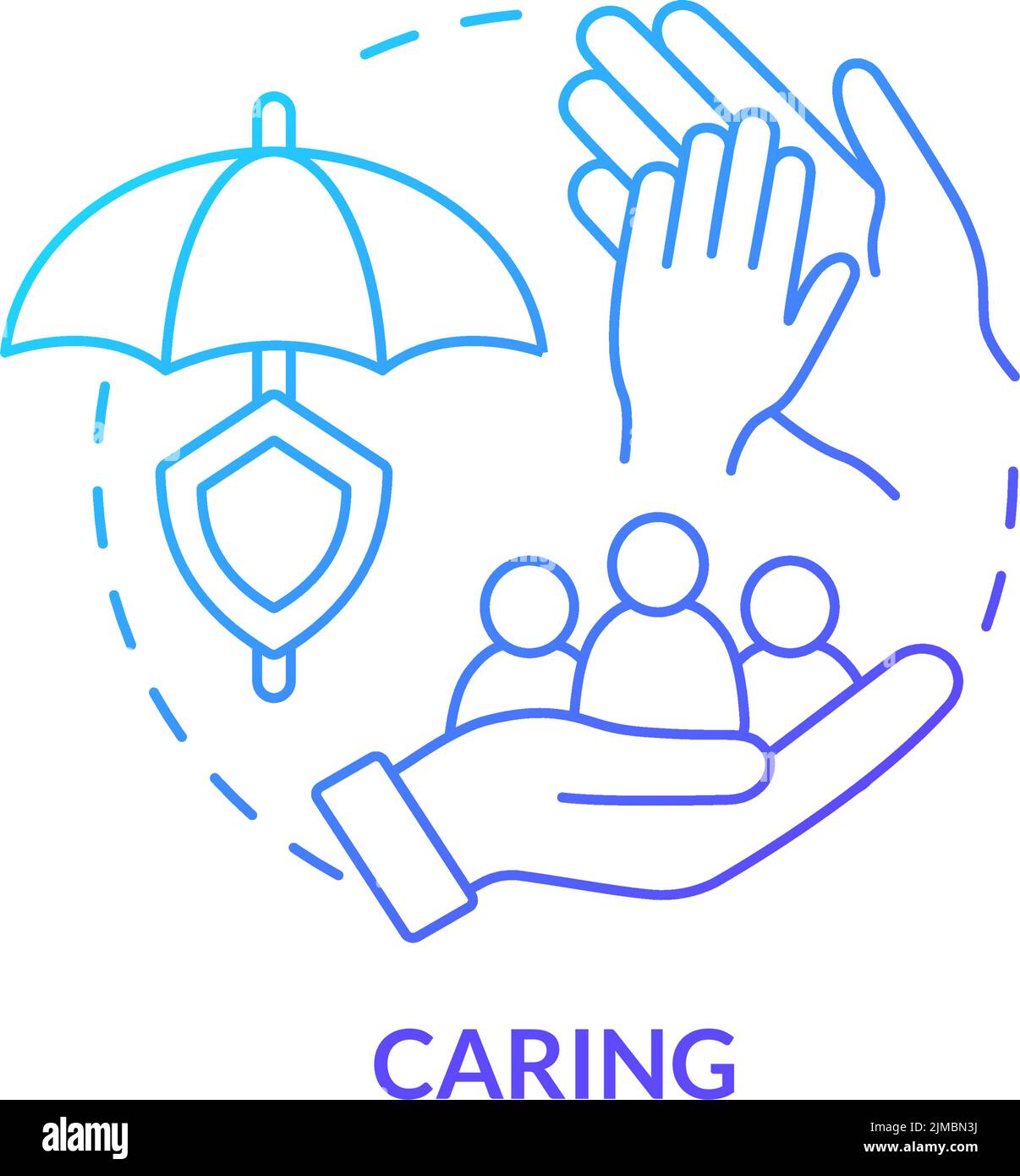 Caring blue gradient concept icon Stock Vector Image & Art - Alamy