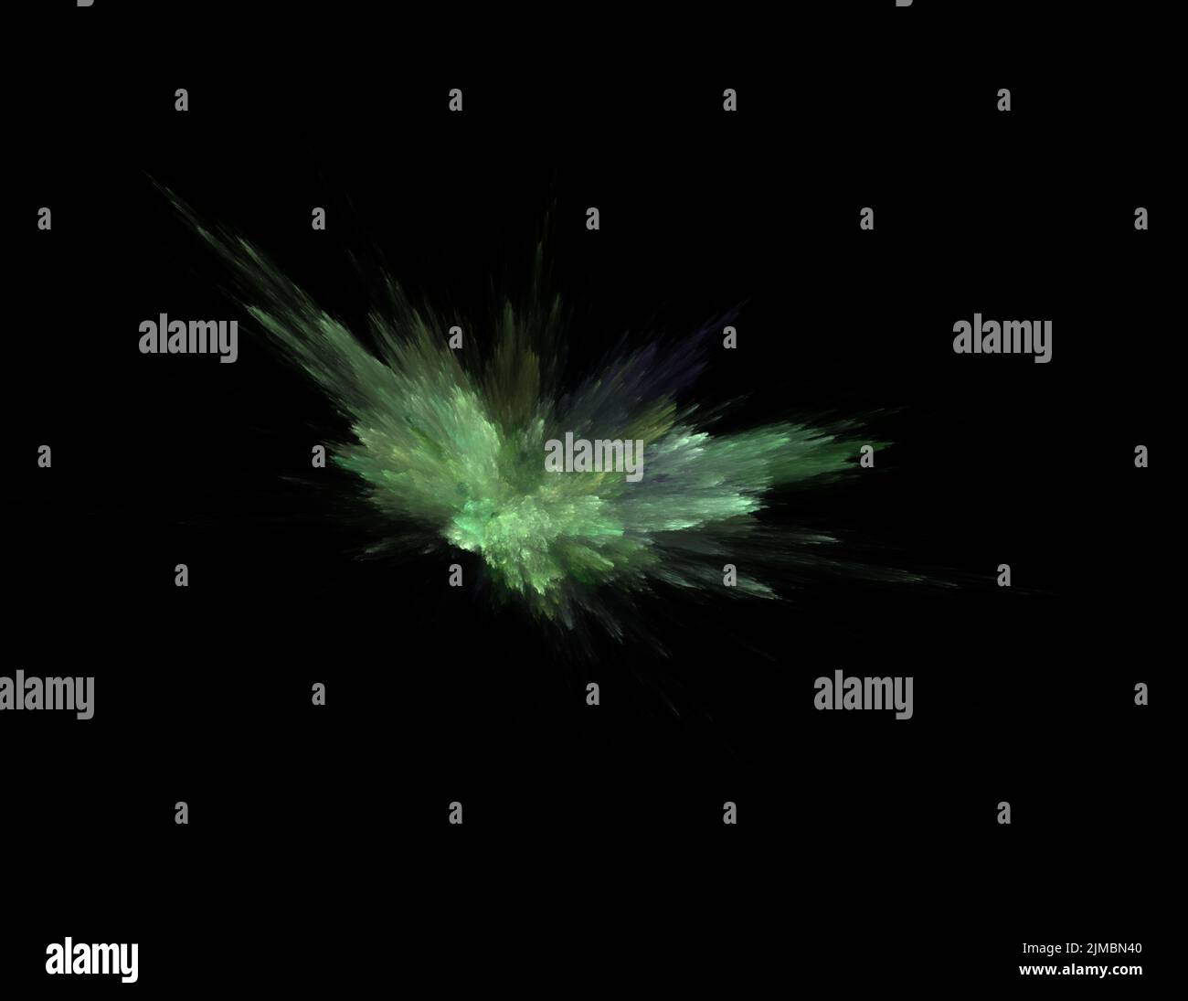 Green combustion on black background, fractal illustration Stock Photo ...