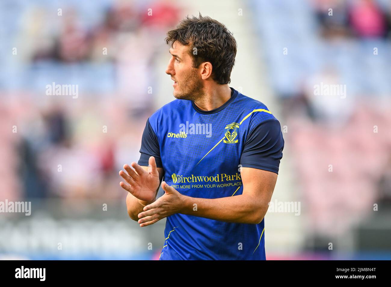 Stefan Ratchford #1 of Warrington Wolves during pre match warm up Stock ...