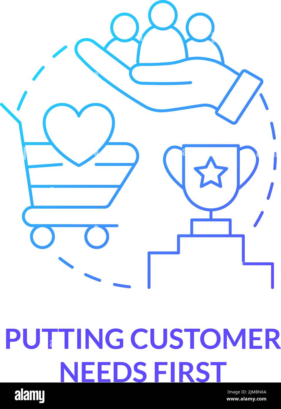 Putting customer needs first blue gradient concept icon Stock Vector ... Putting customer needs first blue gradient concept icon Stock Vector ...