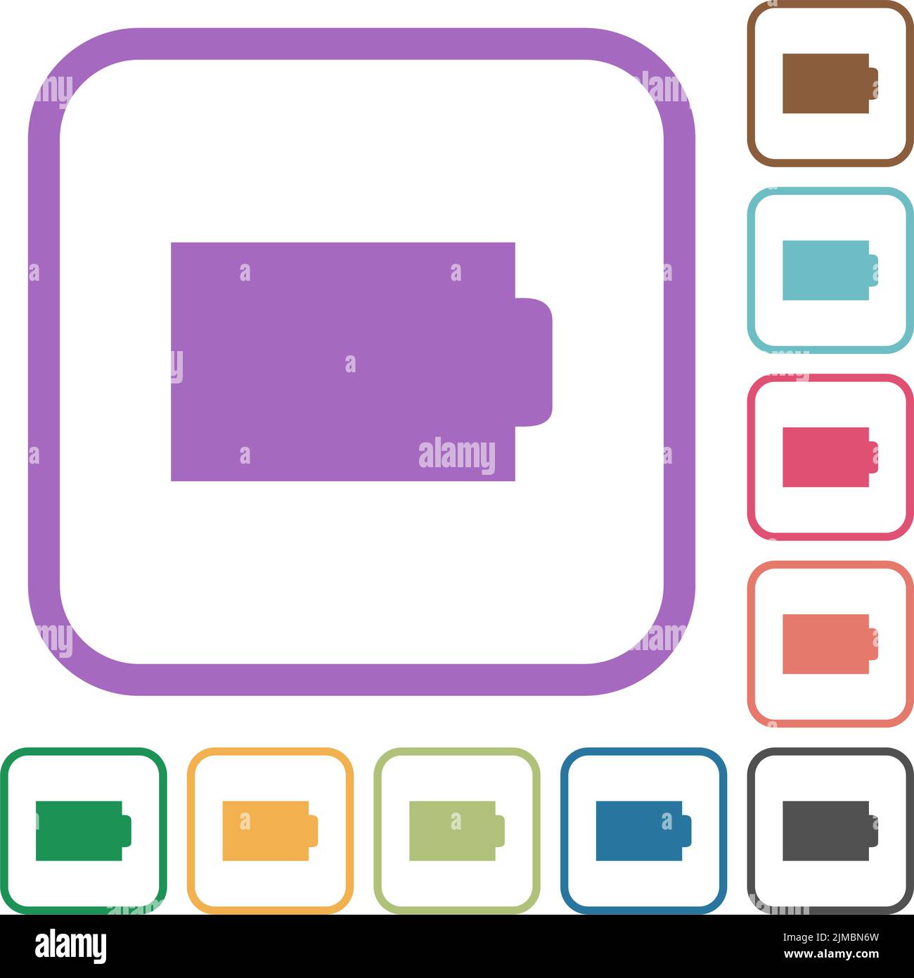 Empty battery without load units alternate simple icons in color ...