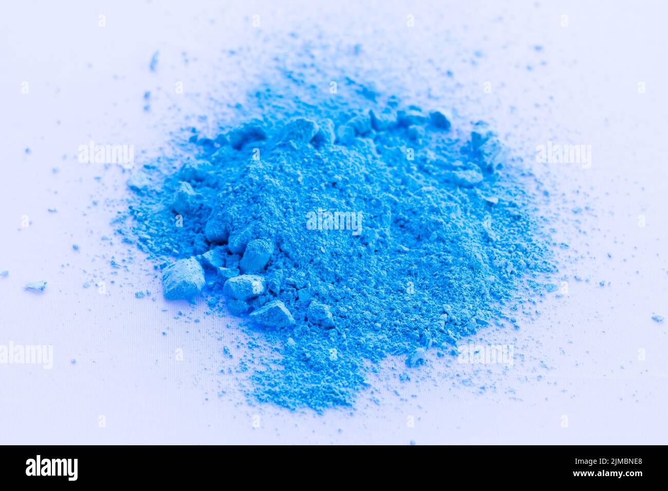 Blue color background of chalk powder. Blue color dust particles ...