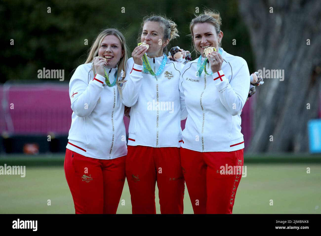England’s Jamie Lea Winch, Natalie Chestney and Sian Honnor with their ...