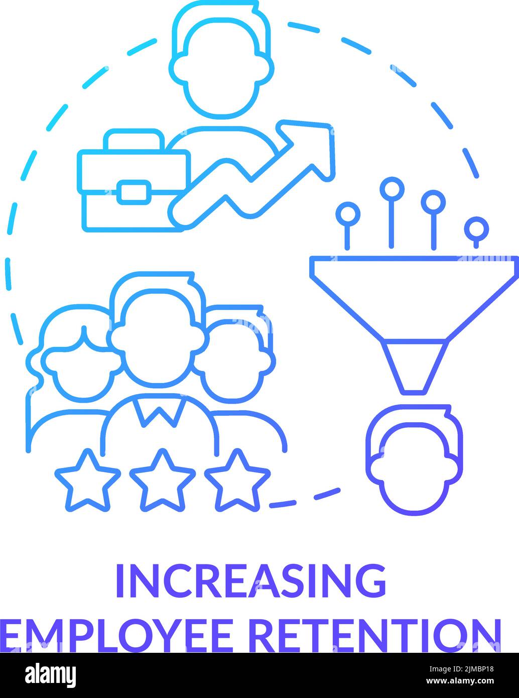 Increasing employee retention blue gradient concept icon Stock Vector ... Increasing employee retention blue gradient concept icon Stock Vector ...