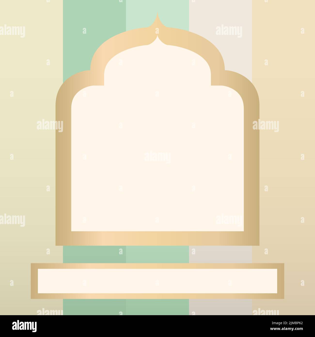 simple modern islamic invitation pastel and golden color with frame ...