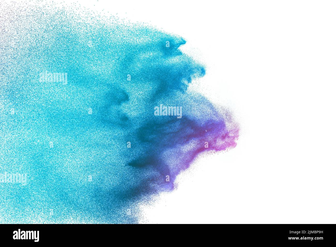 Holi powder Festival.Green color powder explosion cloud on white ...