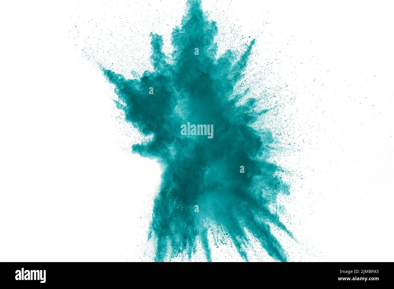 Holi powder Festival.Green color powder explosion cloud on white ...