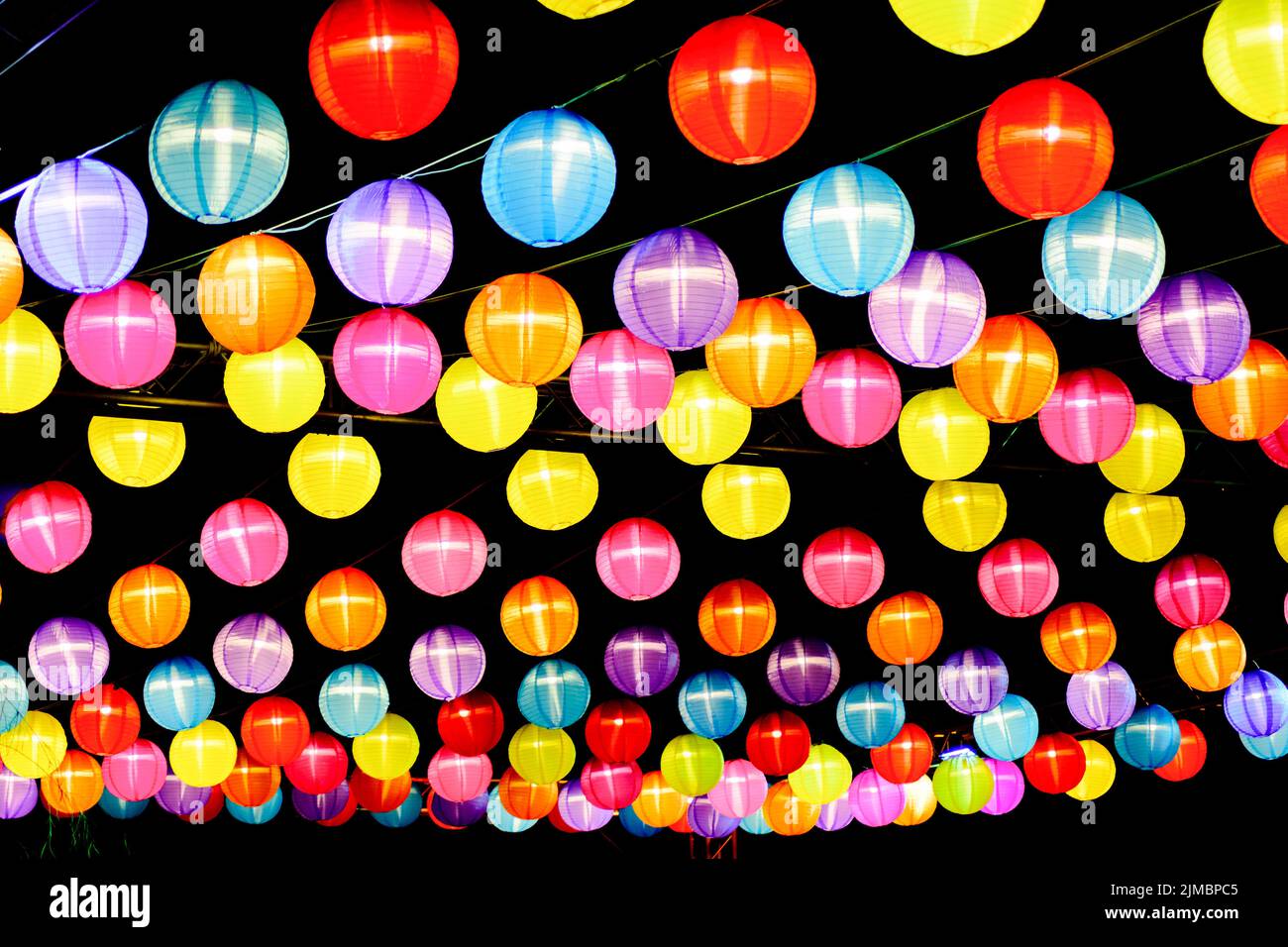 Colorful traditional Chinese Lantern lamp in dark background.Background ...
