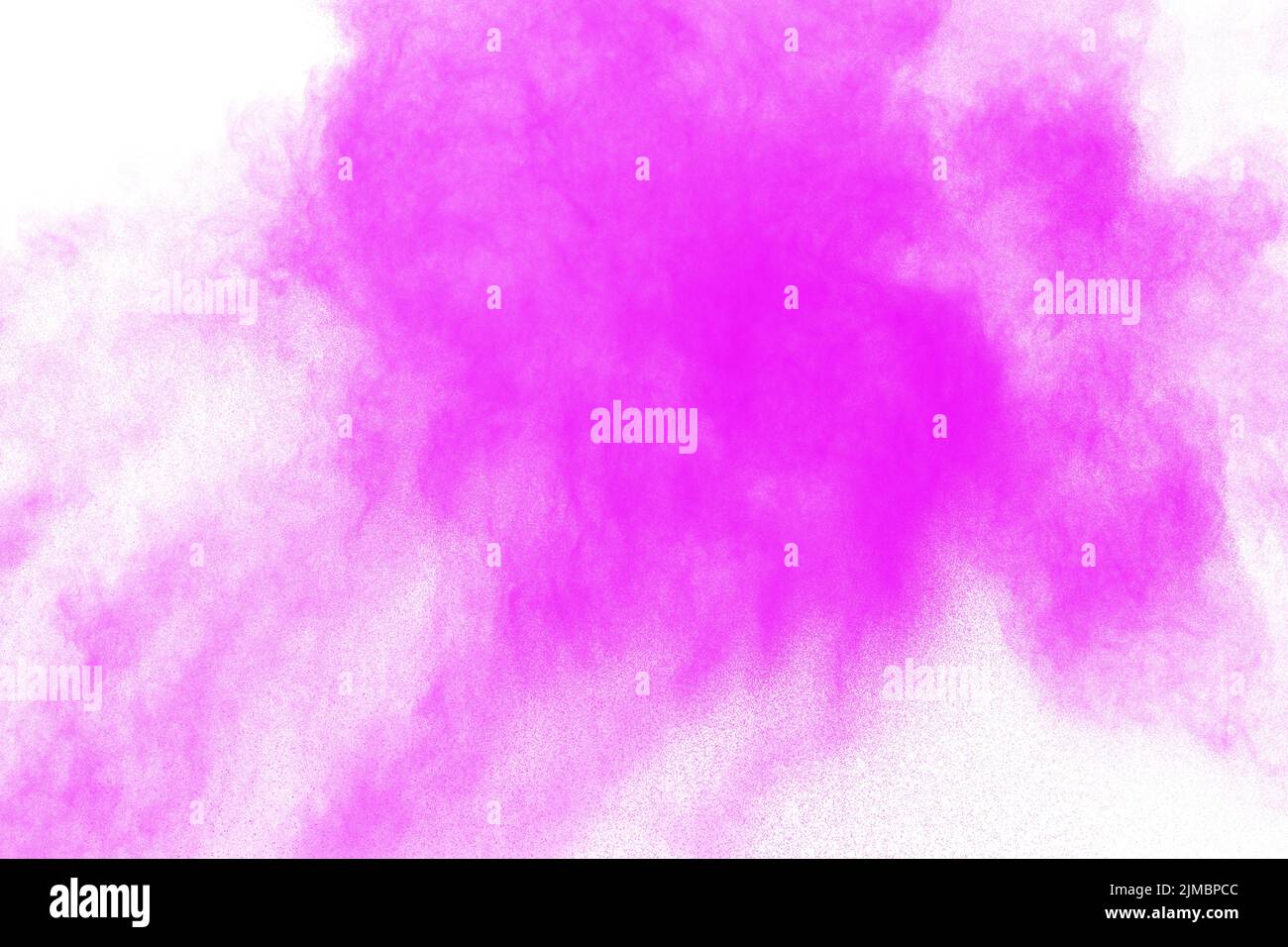 Pink powder explosion on white background.Pink dust splashing. Launched ...