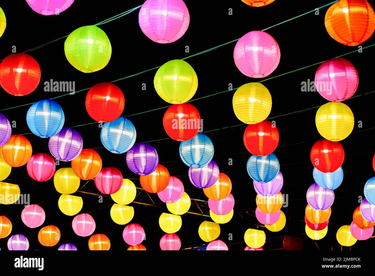 Colorful traditional Chinese Lantern lamp in dark background.Background ...