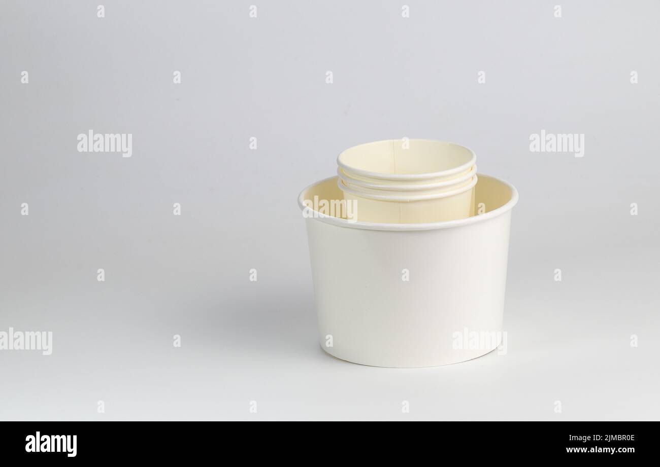 White Empty and Blank Disposable Paper or Cardboard utensil In ...