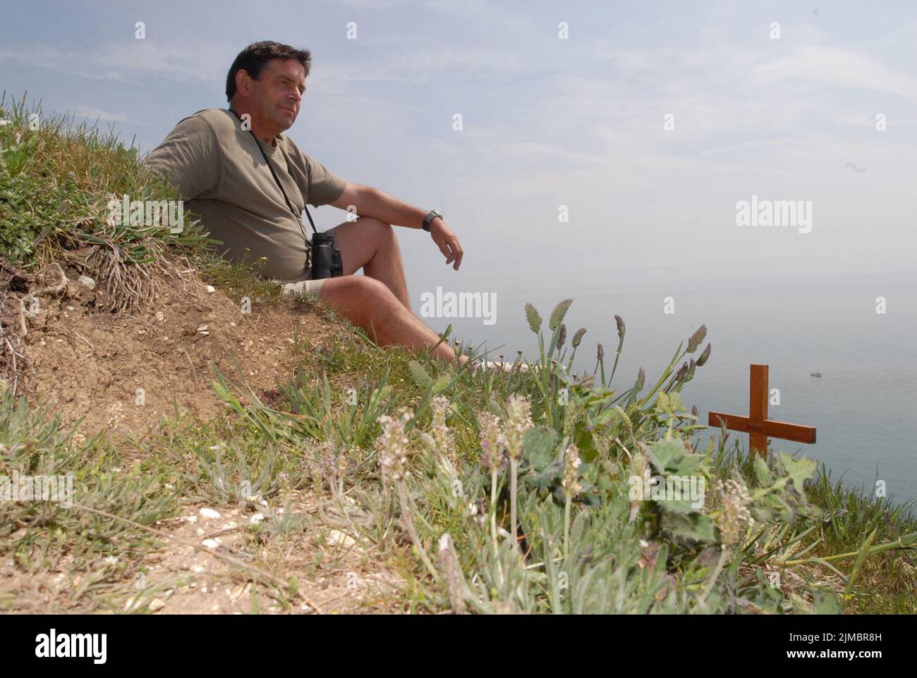 KEITH LANE AT THE SPOT WHERE HIS WIFE JUMPED OFF BEACHY HEAD PIC MIKE ...