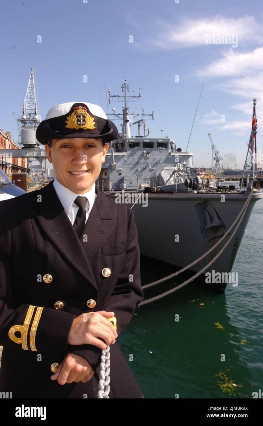 ROYAL NAVY BOXER LT. LUCY ABLE AT PORTSMOUTH NAVAL BASE PIC MIKE WALKER ...