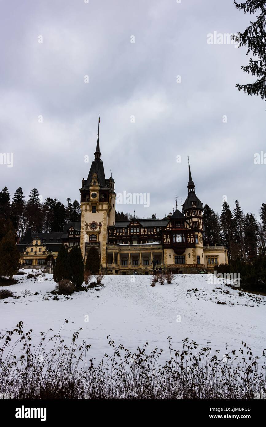 Peles Castle, Romania. Beautiful famous royal castle from Sinaia Stock ...