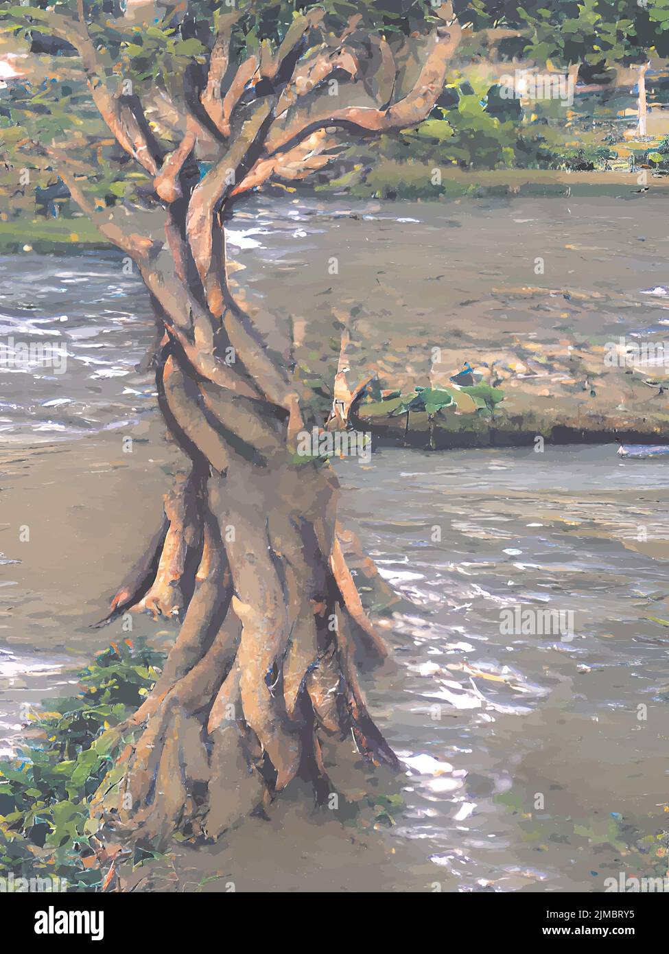 River shore trees Stock Vector Images - Alamy