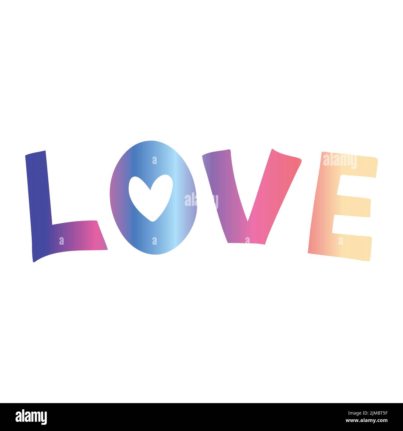 Colorful message "LOVE " for pride month celebration. Typography of ...