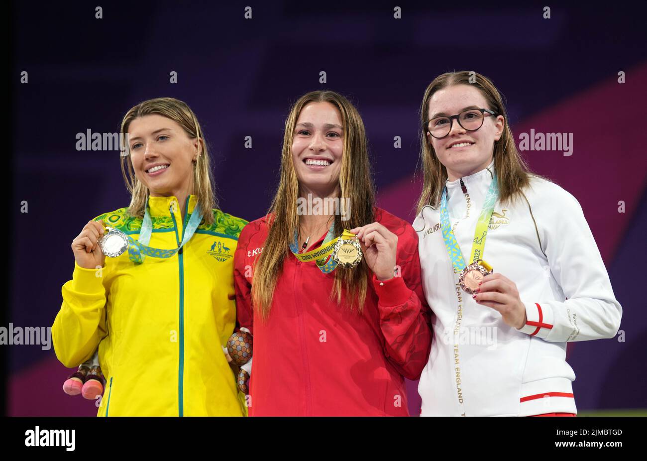 Australia's Brittany Mae O'Brien with her Silver Medal, Canada's Mia ...