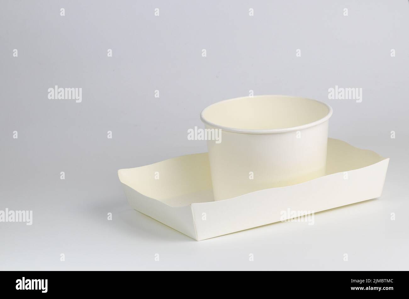 White Empty and Blank Disposable Paper or Cardboard utensil In ...