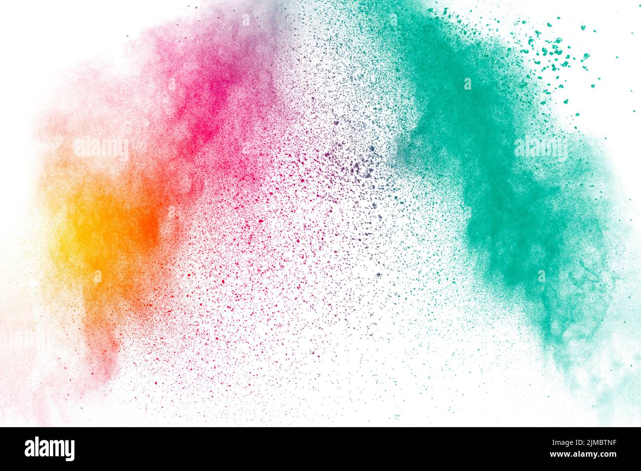 Colorful powder explosion on white background. Abstract pastel color ...