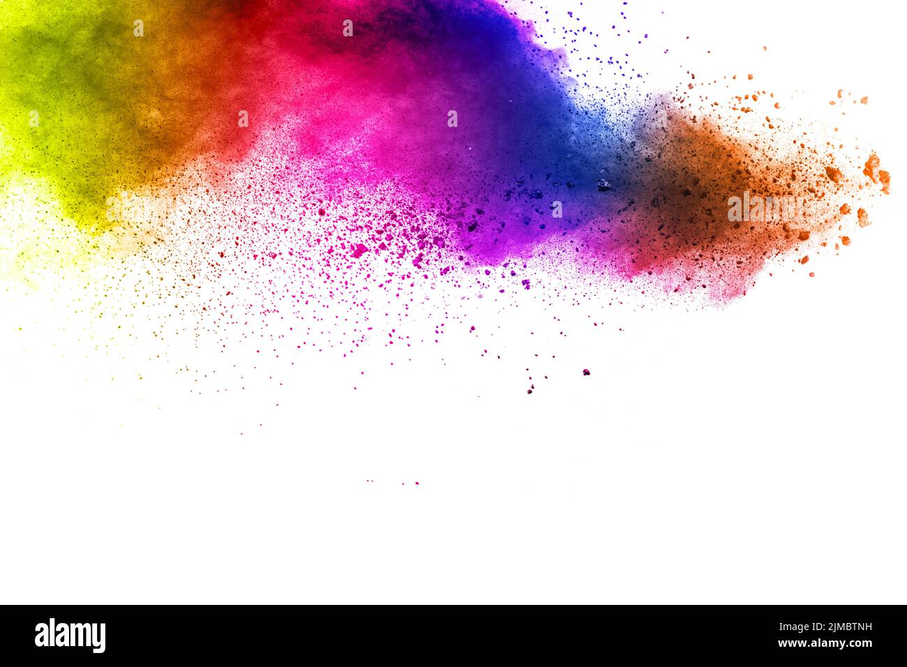 Colorful powder explosion on white background. Abstract pastel color ...