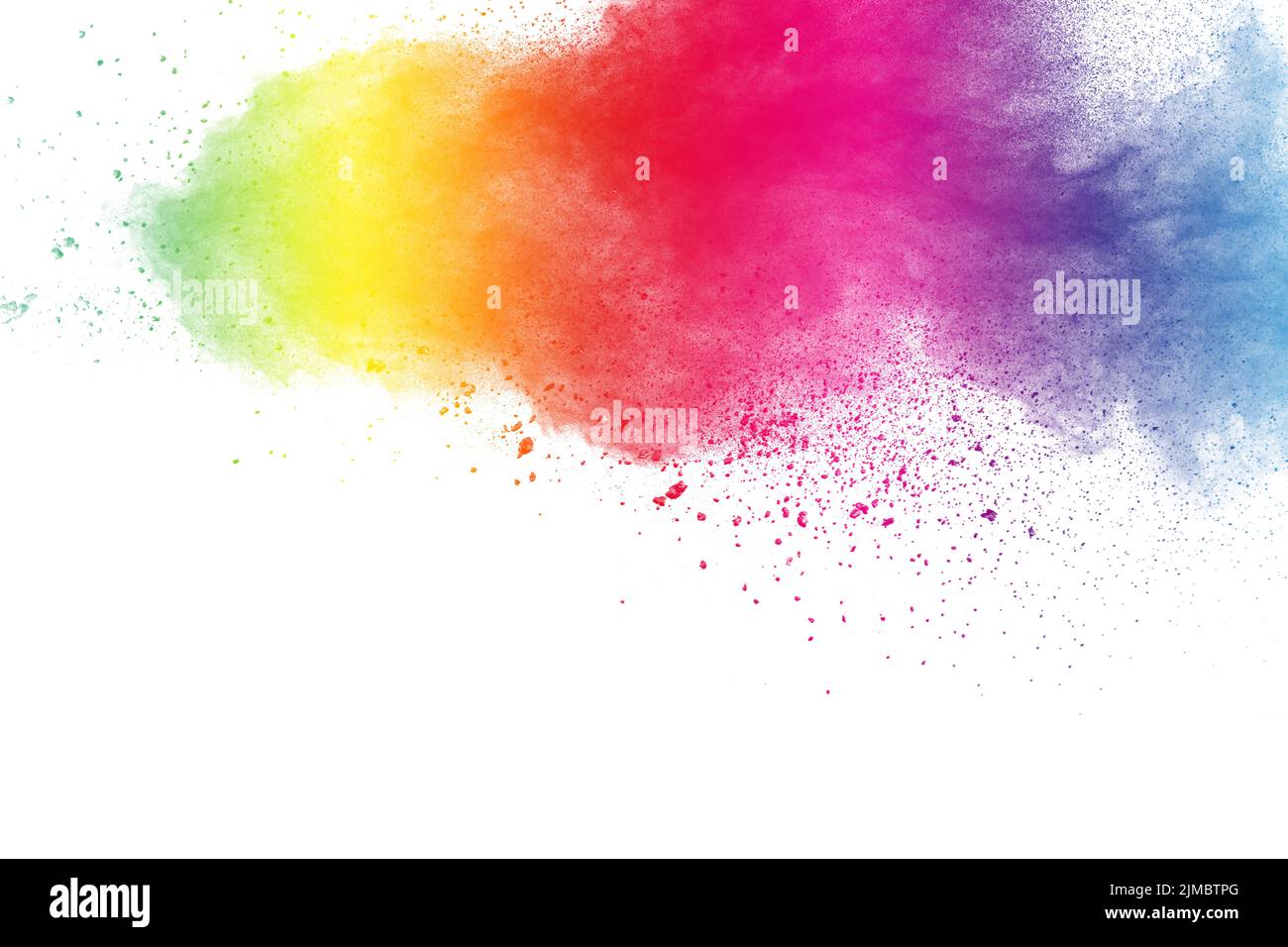 Colorful powder explosion on white background. Pastel color dust ...