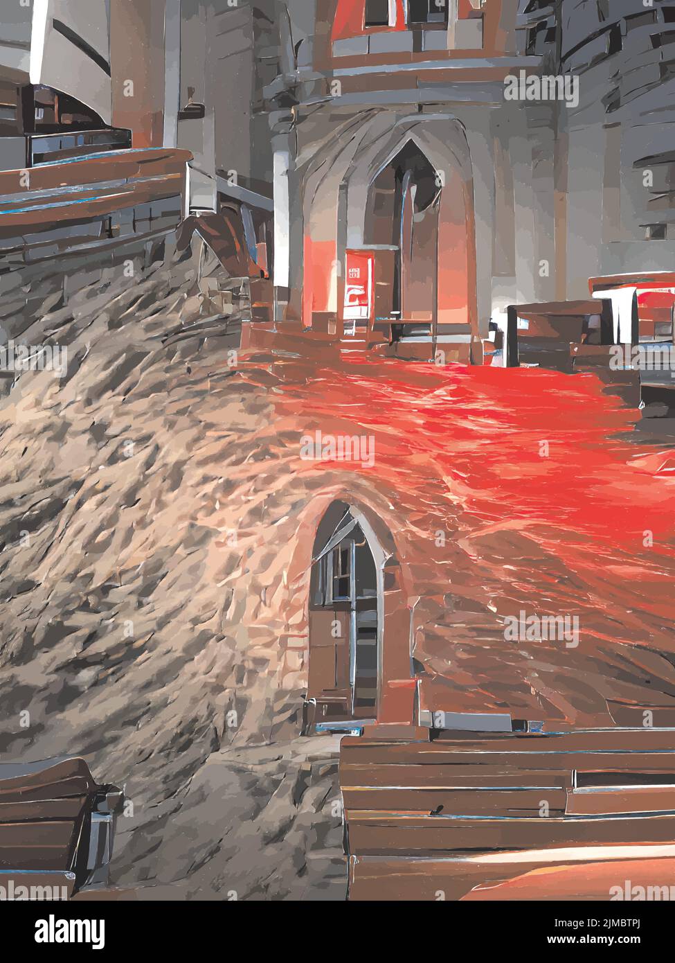 Old church destroyed Stock Vector Images - Alamy