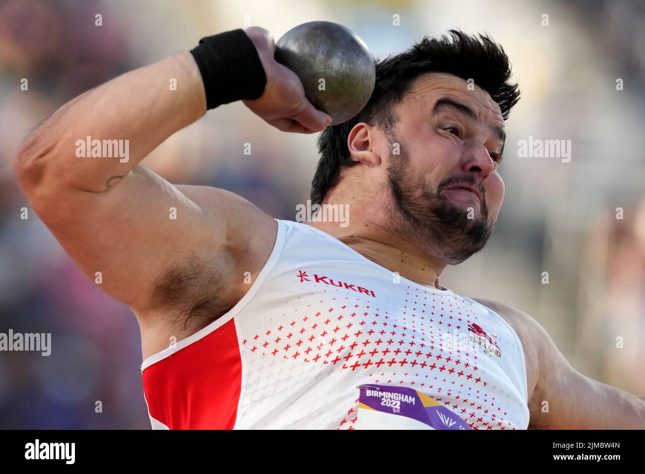 England’s Scott Lincoln in action during the Men’s Shot Put Final at ...