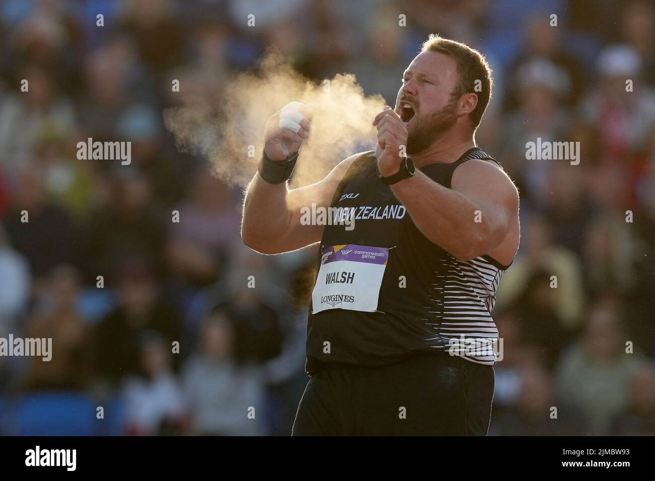 New Zealand’s Tom Walsh reacts during the Men’s Shot Put Final at ...