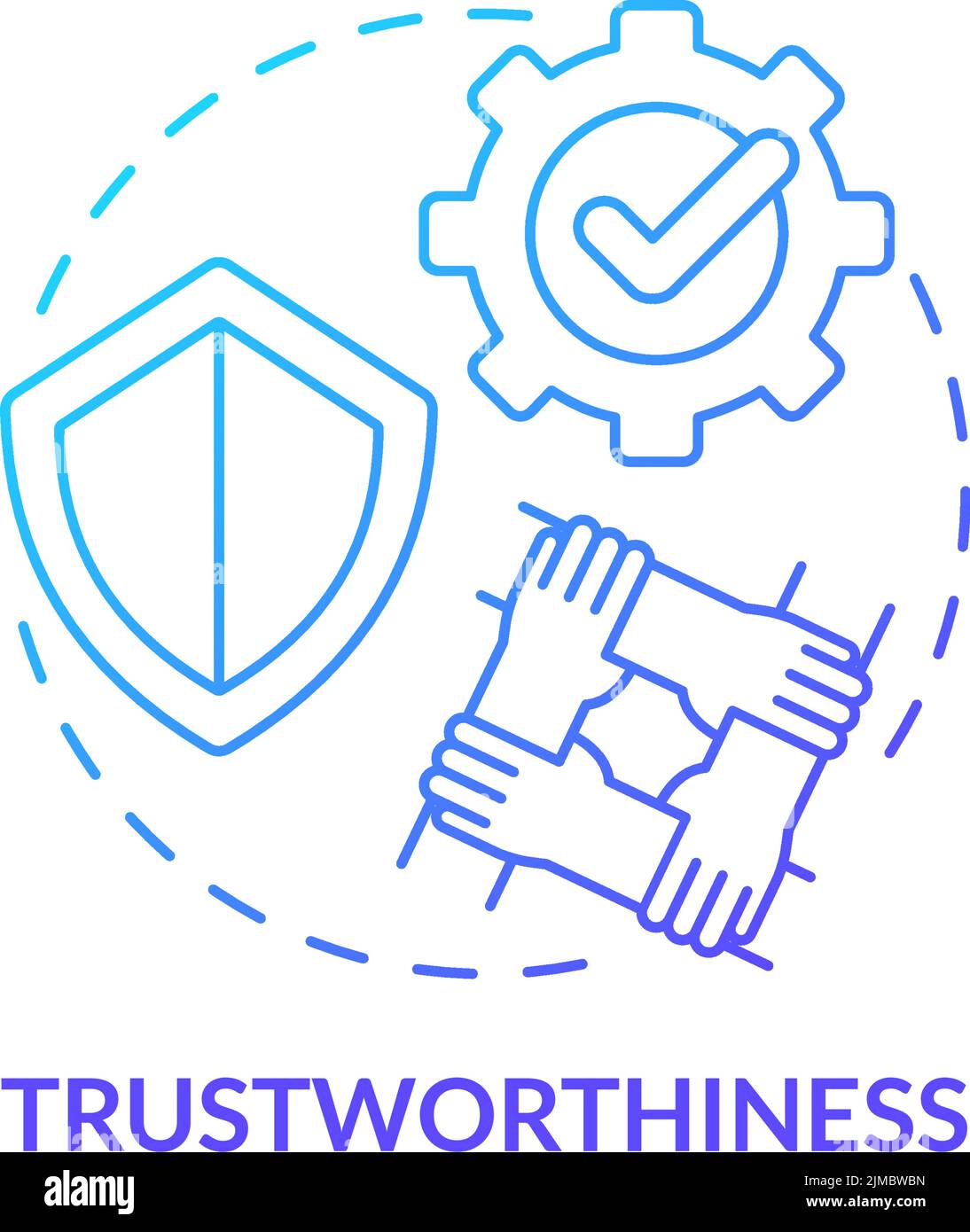 Trustworthiness blue gradient concept icon Stock Vector Image & Art - Alamy