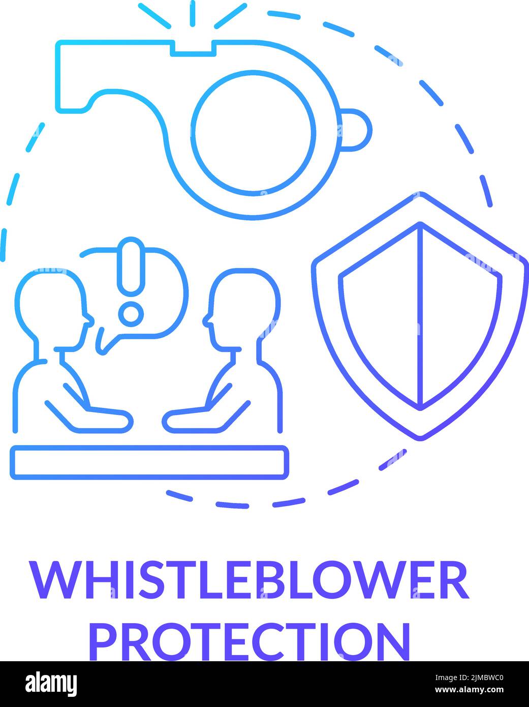 Whistleblower protection blue gradient concept icon Stock Vector Image ...