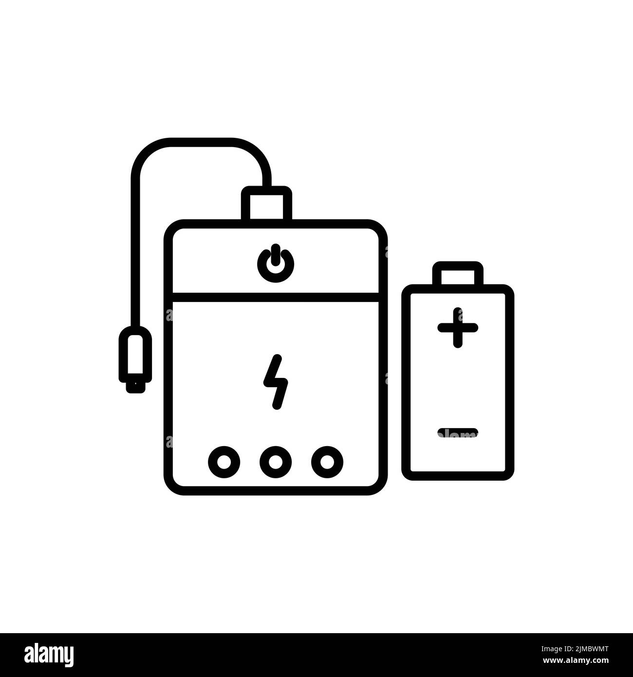 Power bank icon, battery. Icon related to electronic, technology. line ...