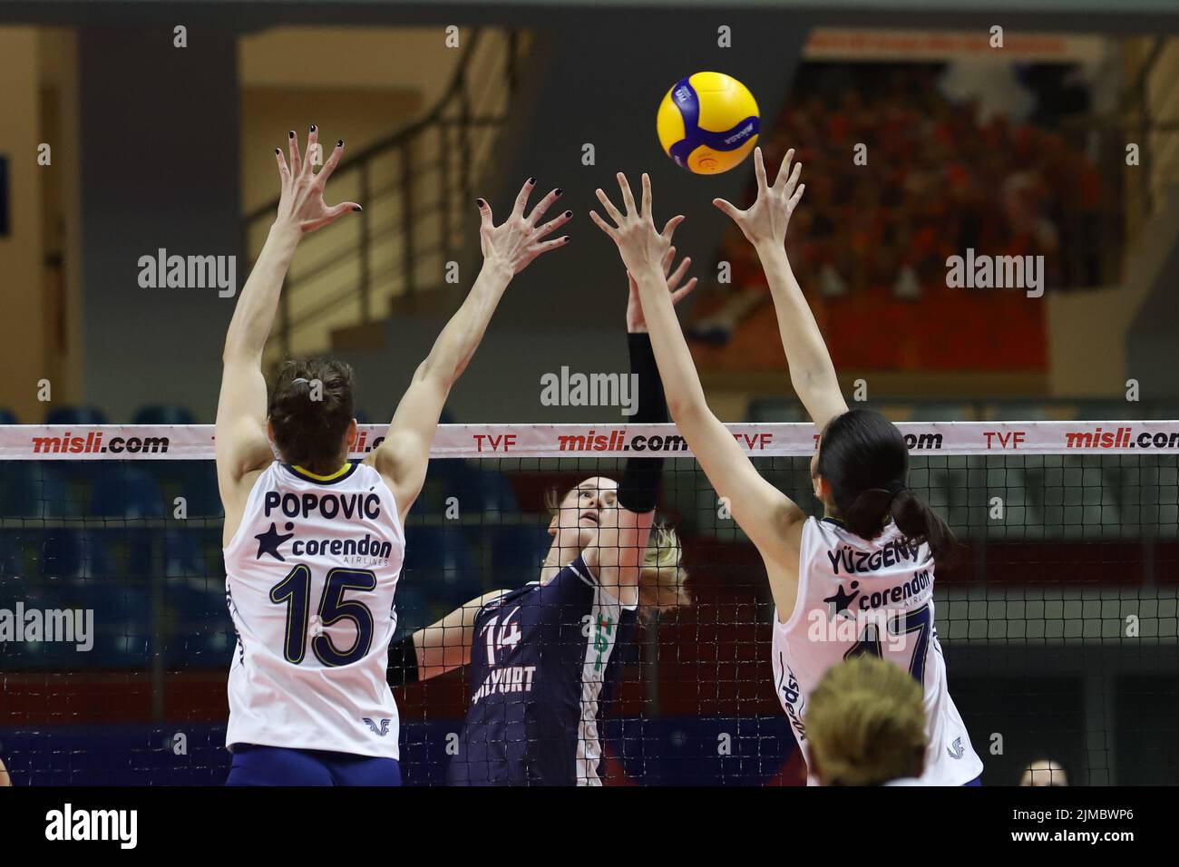 ISTANBUL, TURKEY - MARCH 13, 2022: Mina Popovic and Tutku Burcu Yuzgenc ...