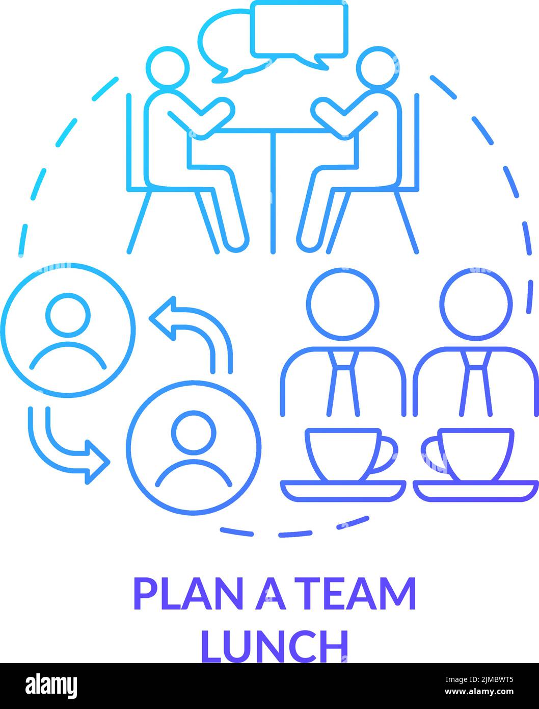 Plan team lunch blue gradient concept icon Stock Vector Image & Art - Alamy