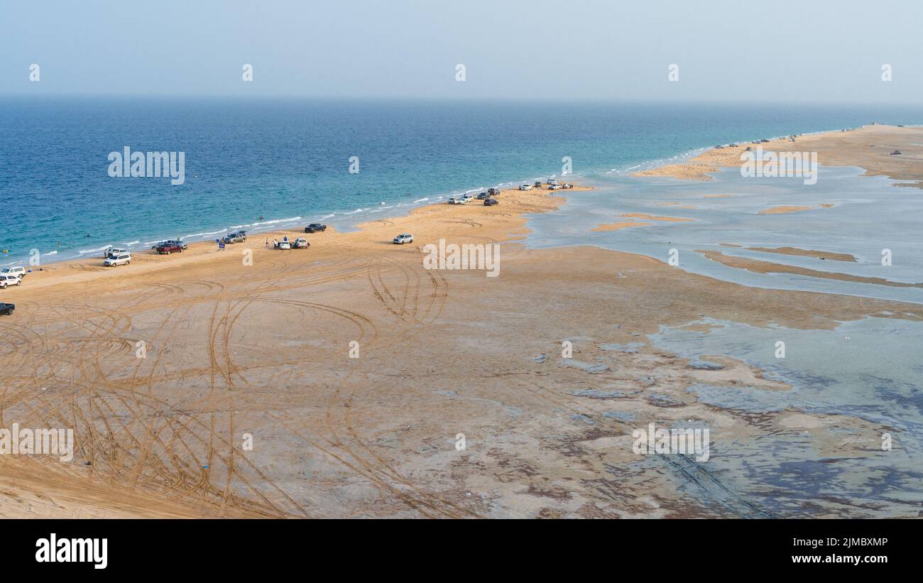qatar adventurous place khor al udeid ,sea line beach Stock Photo - Alamy