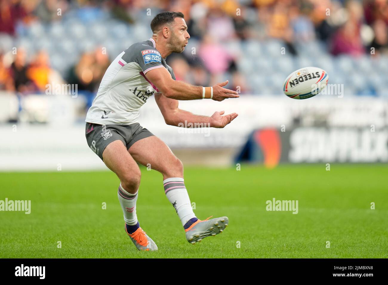 Huddersfield, UK. 05th Aug, 2022. Luke Gale #7 of Hull FC passes the ...
