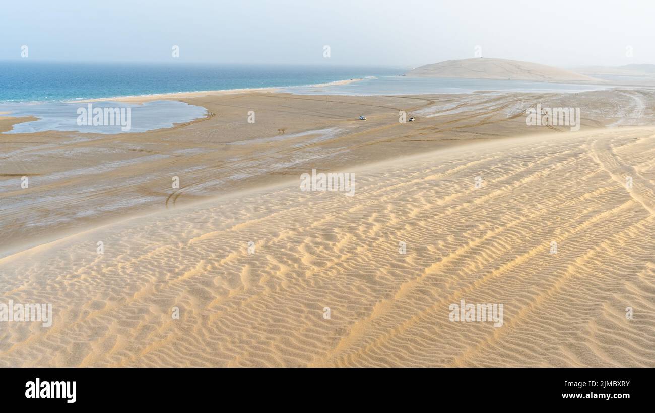 qatar adventurous place khor al udeid ,sea line beach Stock Photo - Alamy