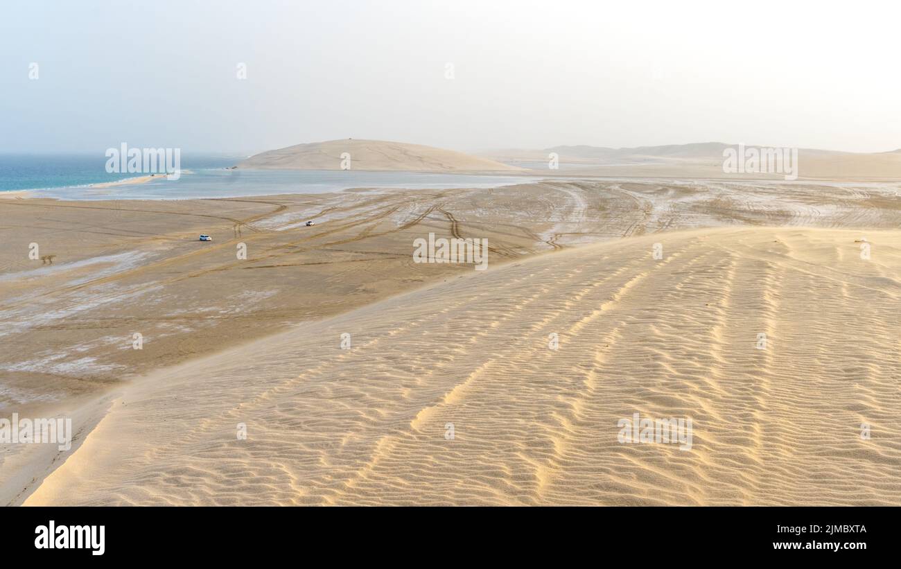 qatar adventurous place khor al udeid ,sea line beach Stock Photo - Alamy
