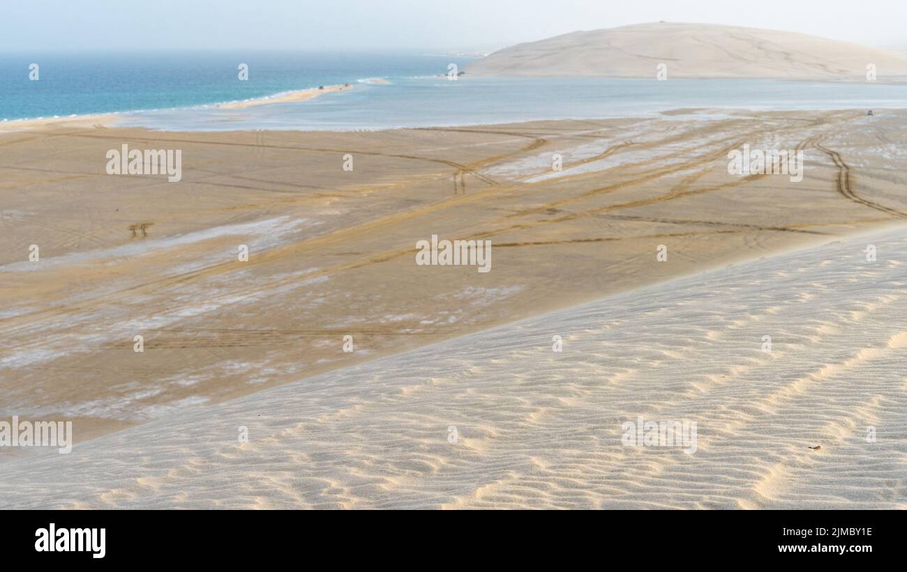 qatar adventurous place khor al udeid ,sea line beach Stock Photo - Alamy