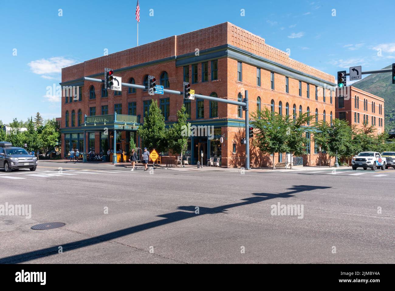 The Hotel Jerome at the Intersection of Main and Mill Streets with ...