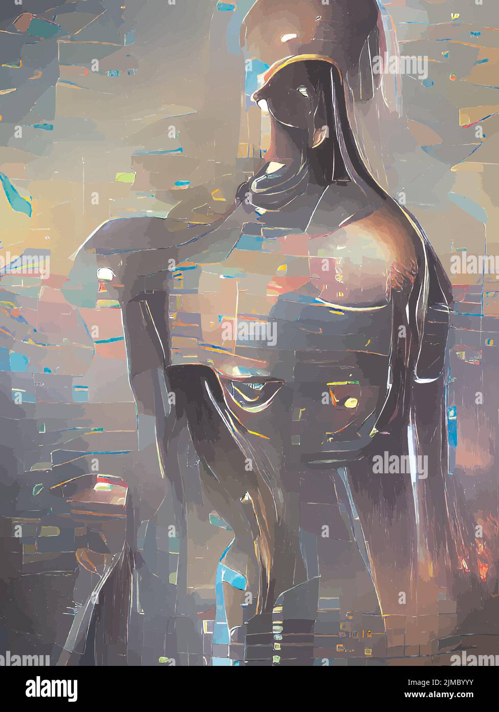 painting of a cyber woman Stock Vector Image & Art - Alamy